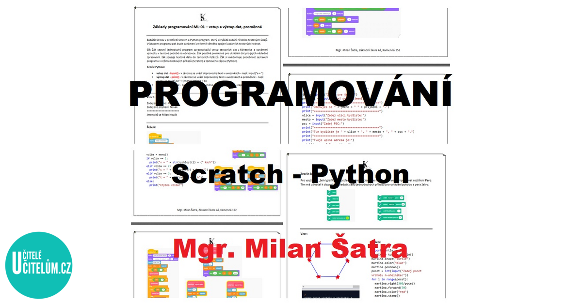 PROGRAMOVÁNÍ - Od Scratche k Pythonu a zpět - Informatika | UčiteléUčitelům.cz